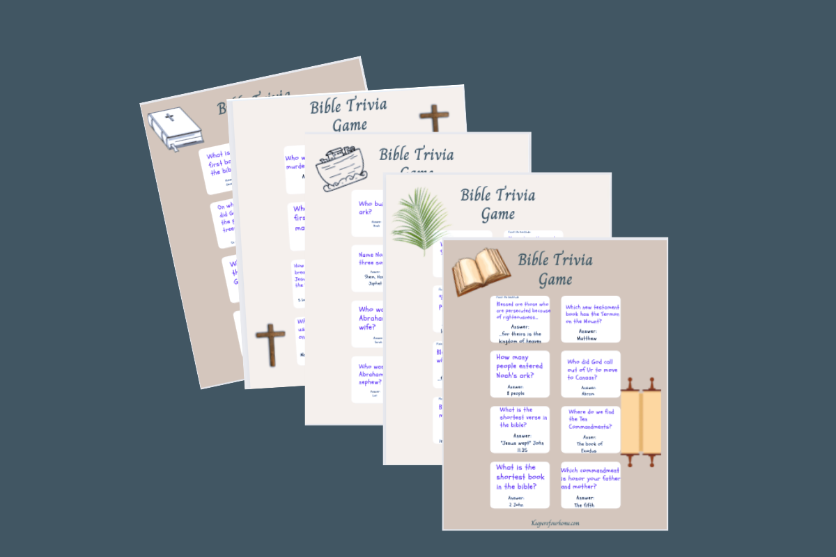 102 Printable Bible Trivia Questions & Answers - Keeper of our Home