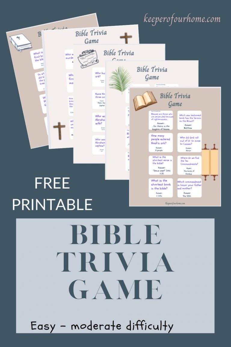 Fun and Easy Bible Trivia Questions (Free Printable for All Ages ...