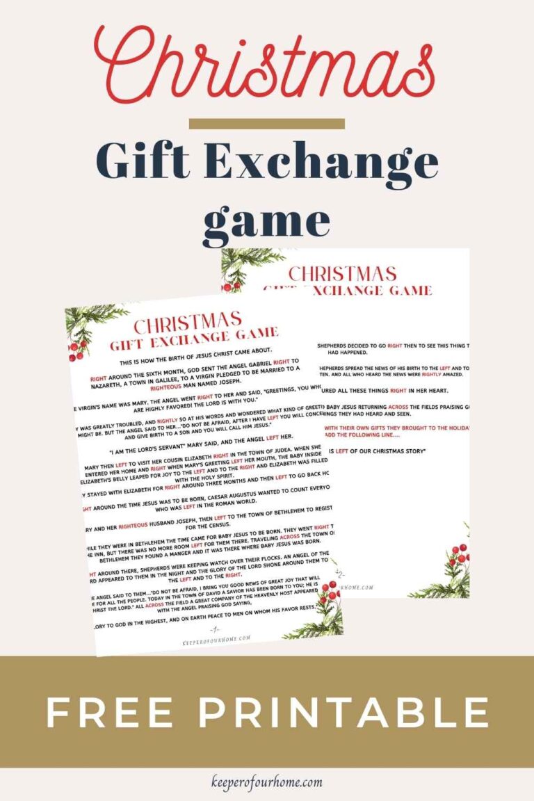 left right across christmas game free printable - Keeper of our Home