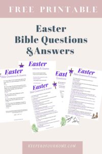 Easter Bible Trivia Free Printable - Keeper of our Home