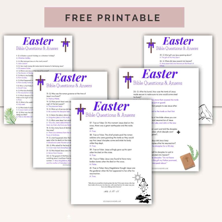 Easter Bible Trivia Free Printable - Keeper of our Home