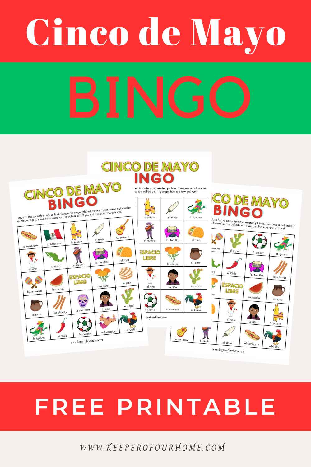 Fun Cinco de Mayo Bingo Game Free Printable - Keeper of our Home