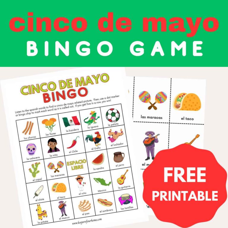 Fun Cinco de Mayo Bingo Game Free Printable - Keeper of our Home