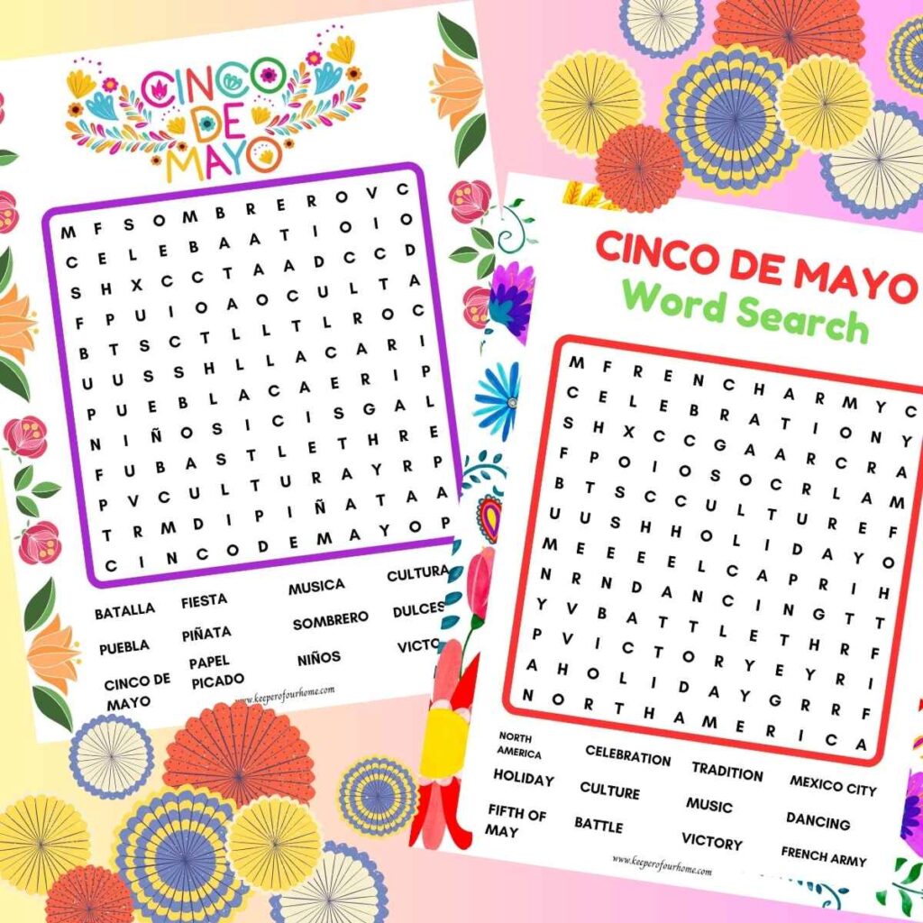 Fun activities: Cinco de Mayo word search free printable - Keeper of ...