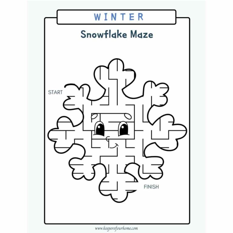 Winter Maze Worksheets: Printable Fun for Cozy Indoor Days - Keeper of ...