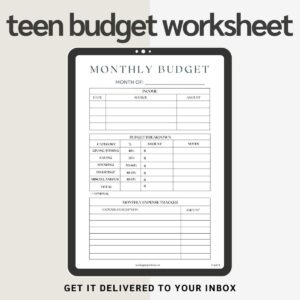 Helping Your Teen Create Their First Budget: Tips and Tools - Keeper of ...