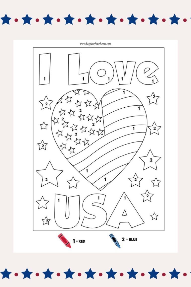 Free 4th of July Color By Number Printable Pages - Keeper of our Home