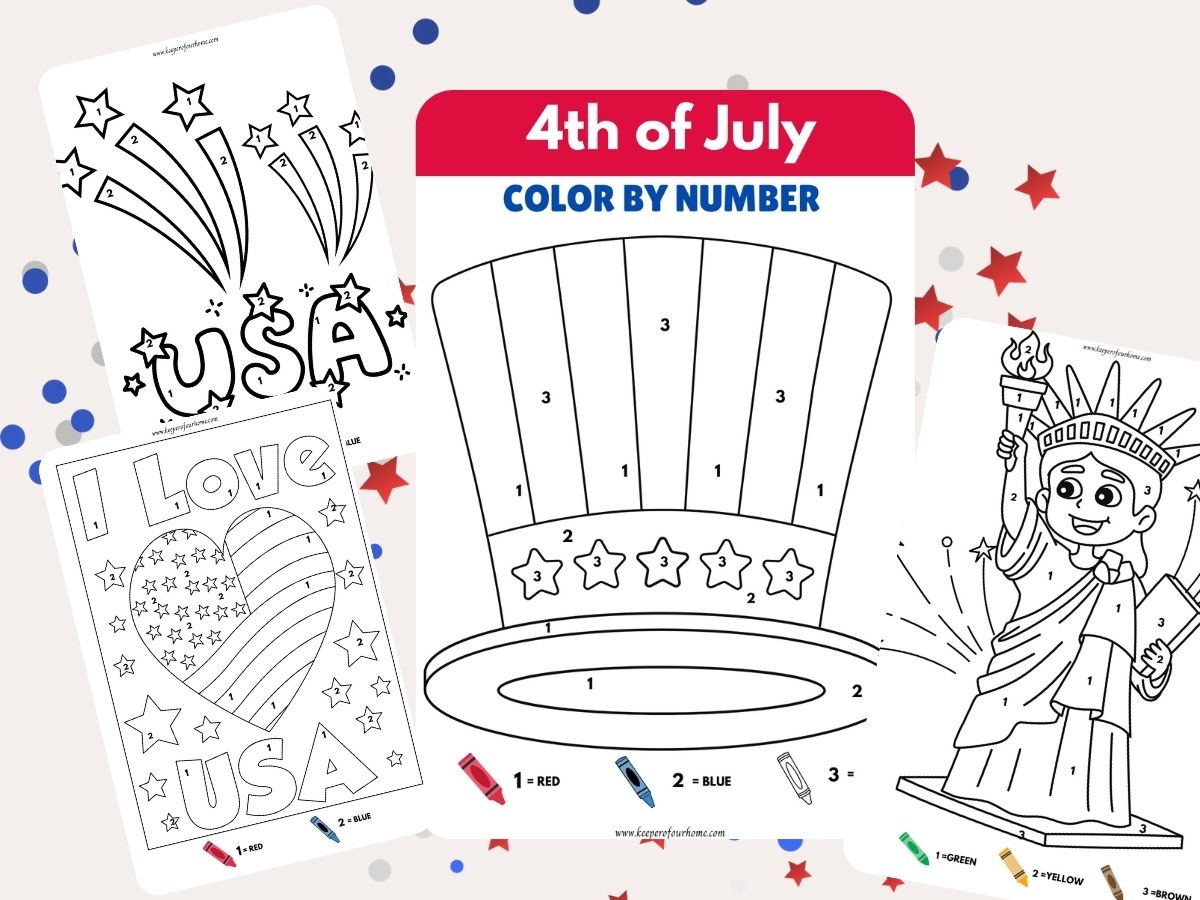 Free 4th of July Color By Number Printable Pages - Keeper of our Home