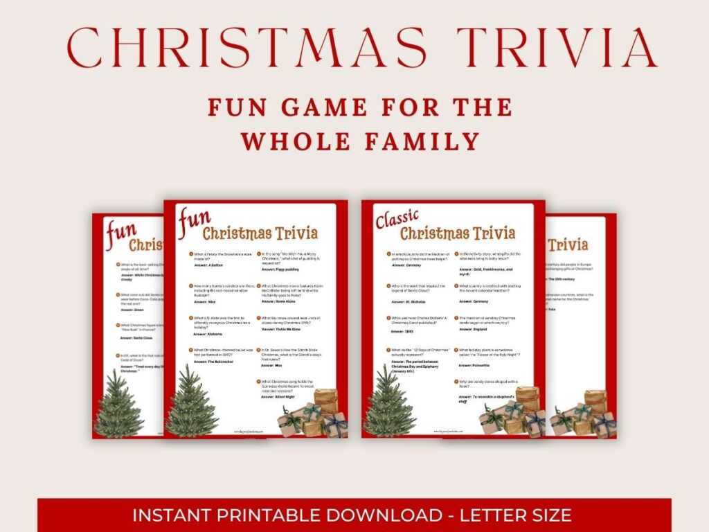 Free Printable Christmas Trivia Game for the Whole Family - Keeper of ...